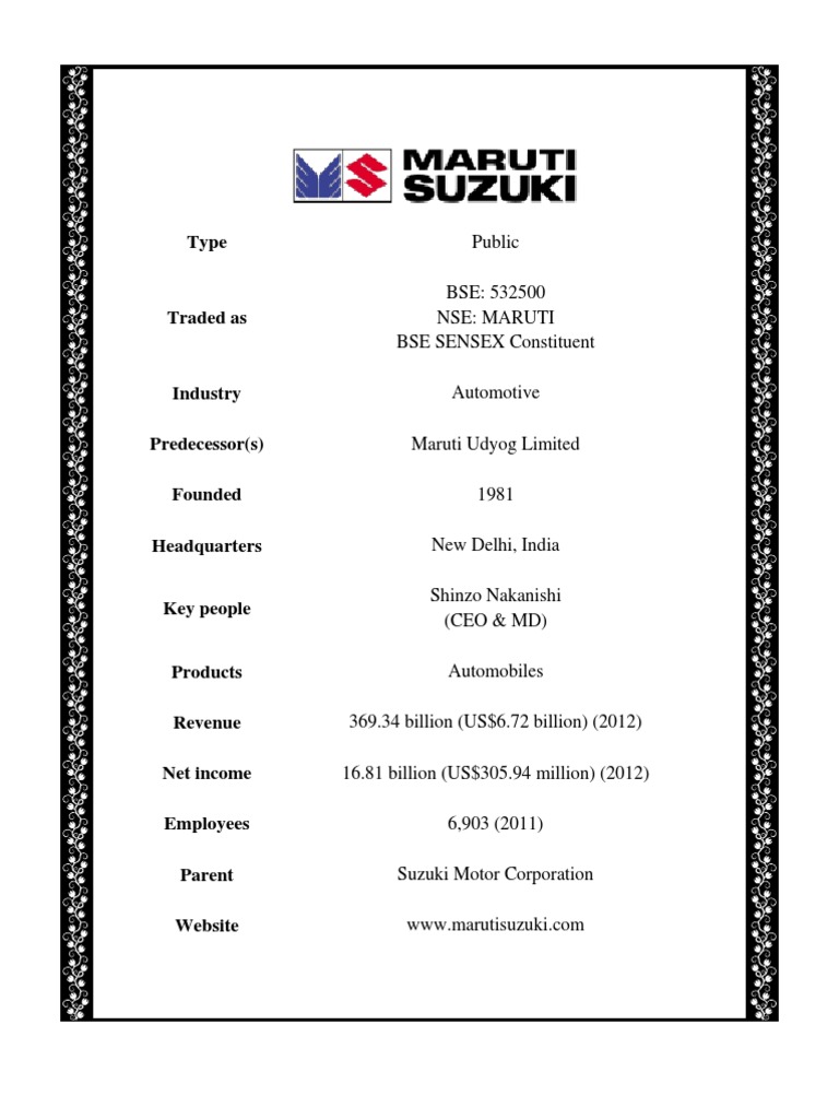 An In-Depth Profile of India's Automotive Leader Maruti Suzuki India ...