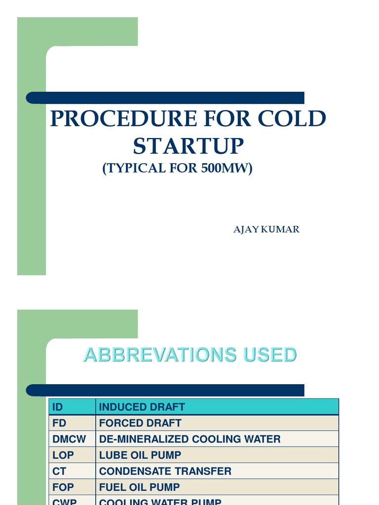 Cold Srat Up | PDF | Boiler | Hvac