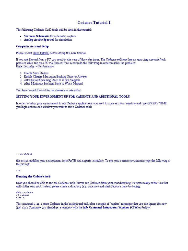 Cadence Tutorial | PDF | Software | Electronics