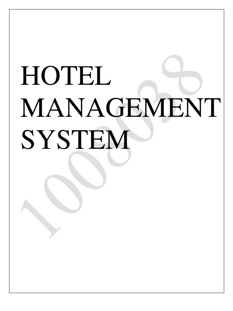Hotel Management System | PDF | Point Of Sale | Databases