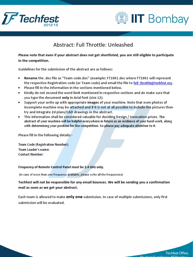 IIT TECH FEST Brochure | PDF | Suspension (Vehicle) | Machines