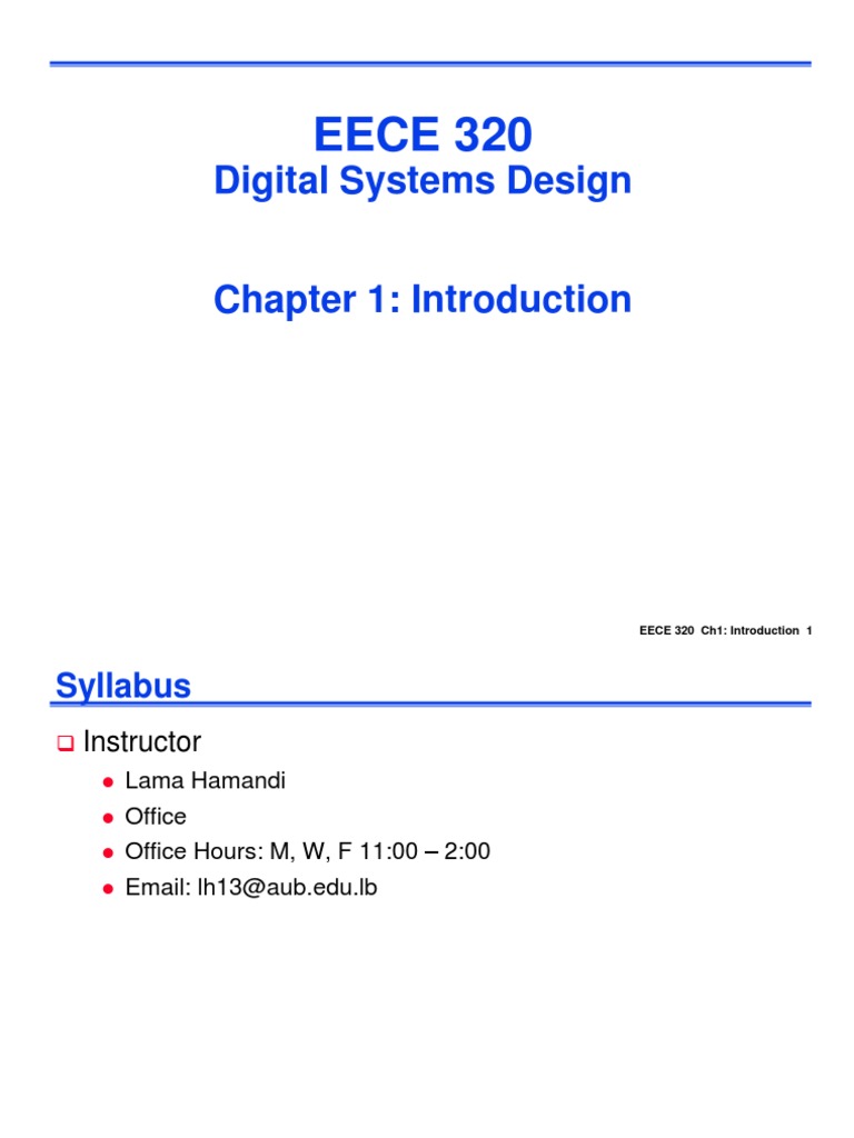 EECE 320 Digital Systems Design Overview | PDF | Digital Signal ...