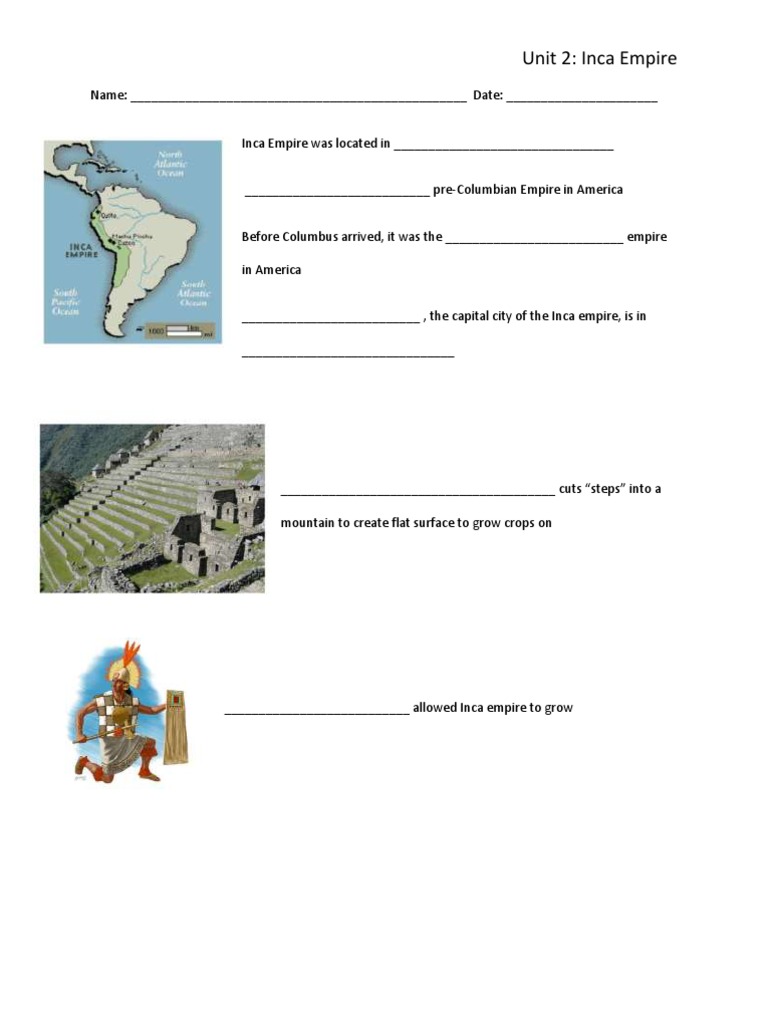 Inca Empire Overview Worksheet | PDF