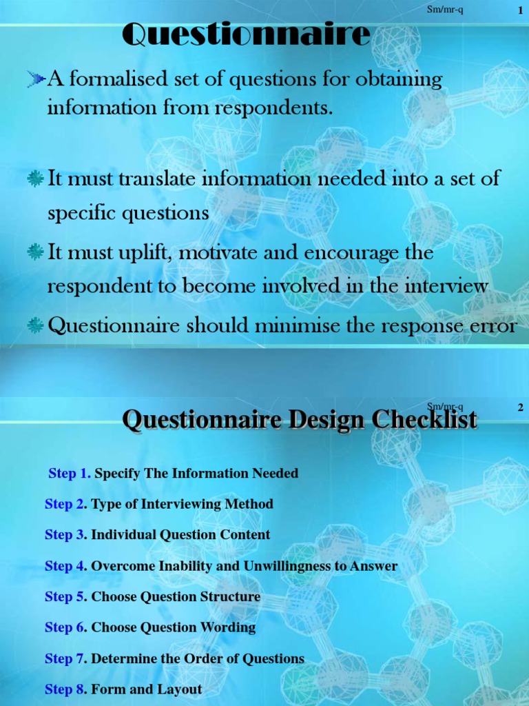 Questionnaire Design | PDF