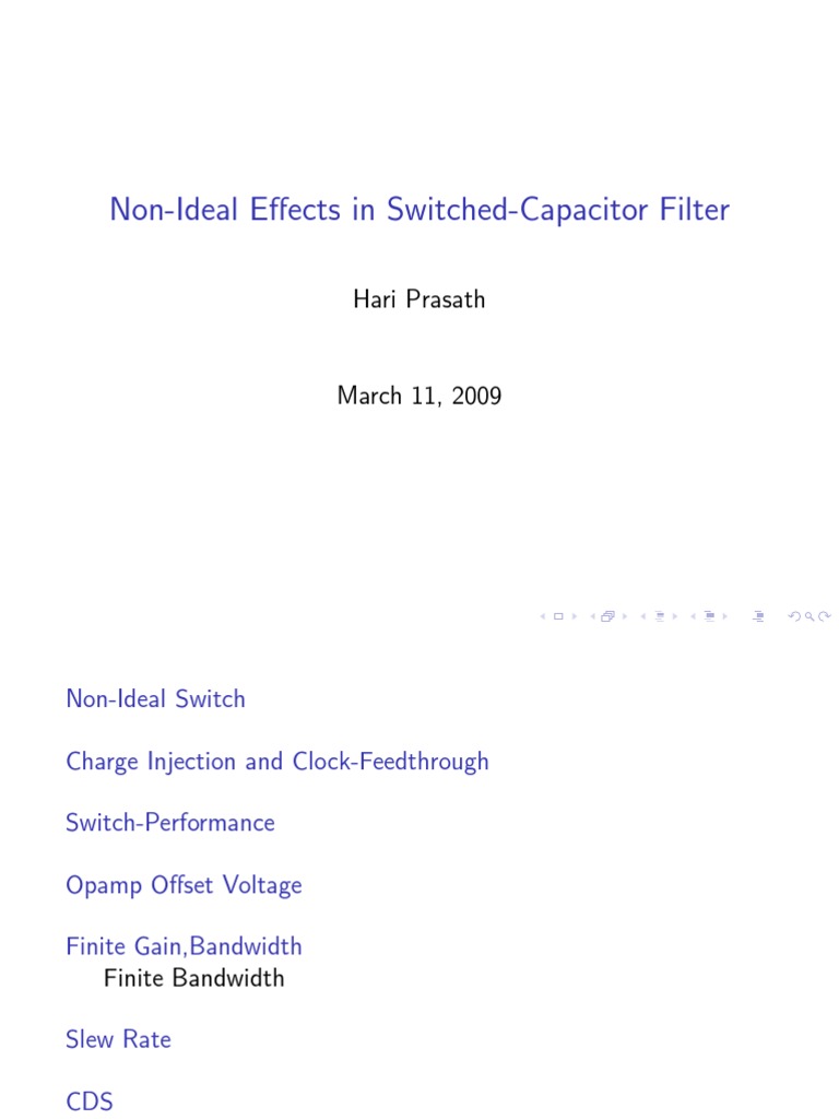 Non-Ideal Effects in SC Filters | PDF | Bandwidth (Signal Processing ...