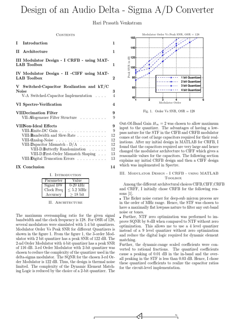 Design of Audio Delta-Sigma A/D Converters | PDF | Analog To Digital ...