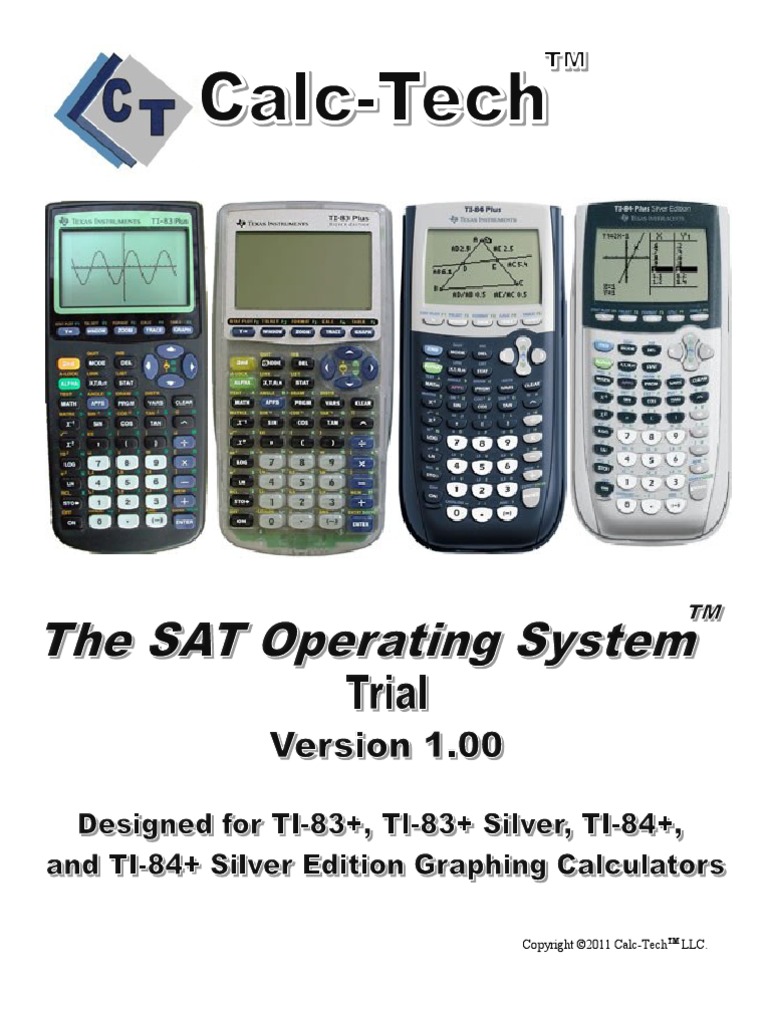 SAT Calculator Program SAT Operating System TI-83+ TI-84+ Trial Manual ...