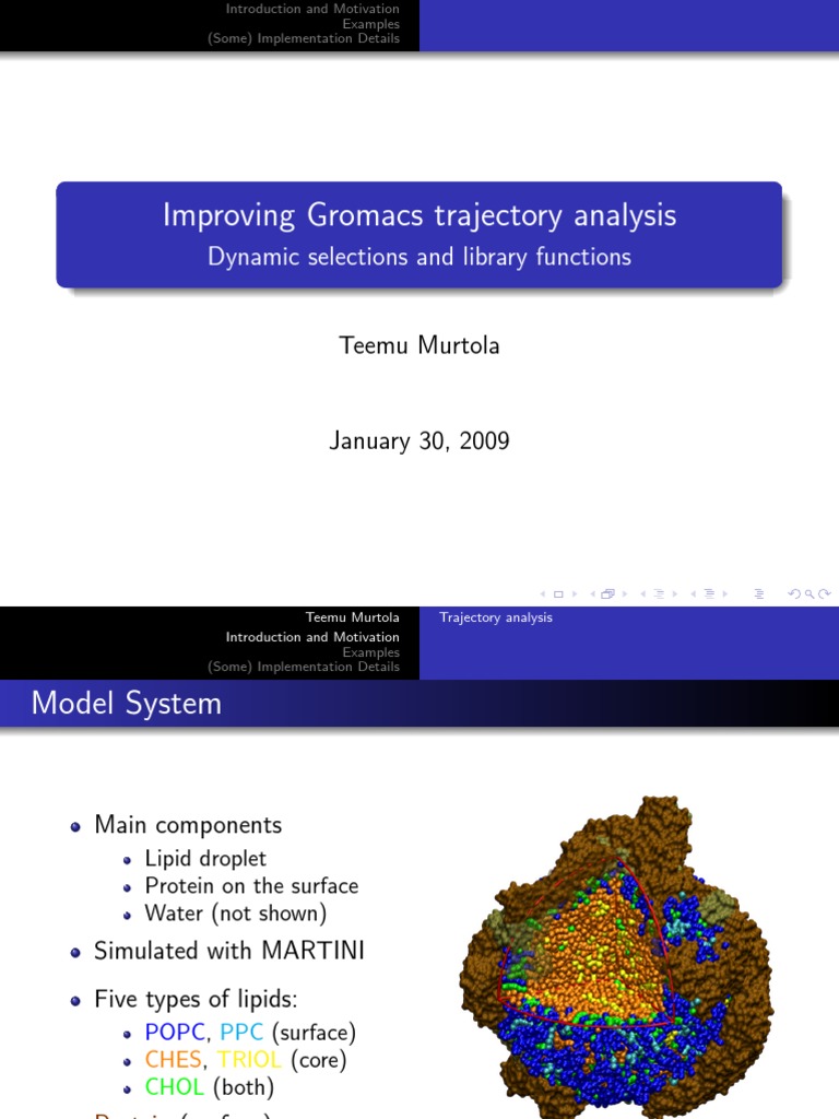 Improving GROMACS Trajectory Analysis | PDF | Proteins | Motivation