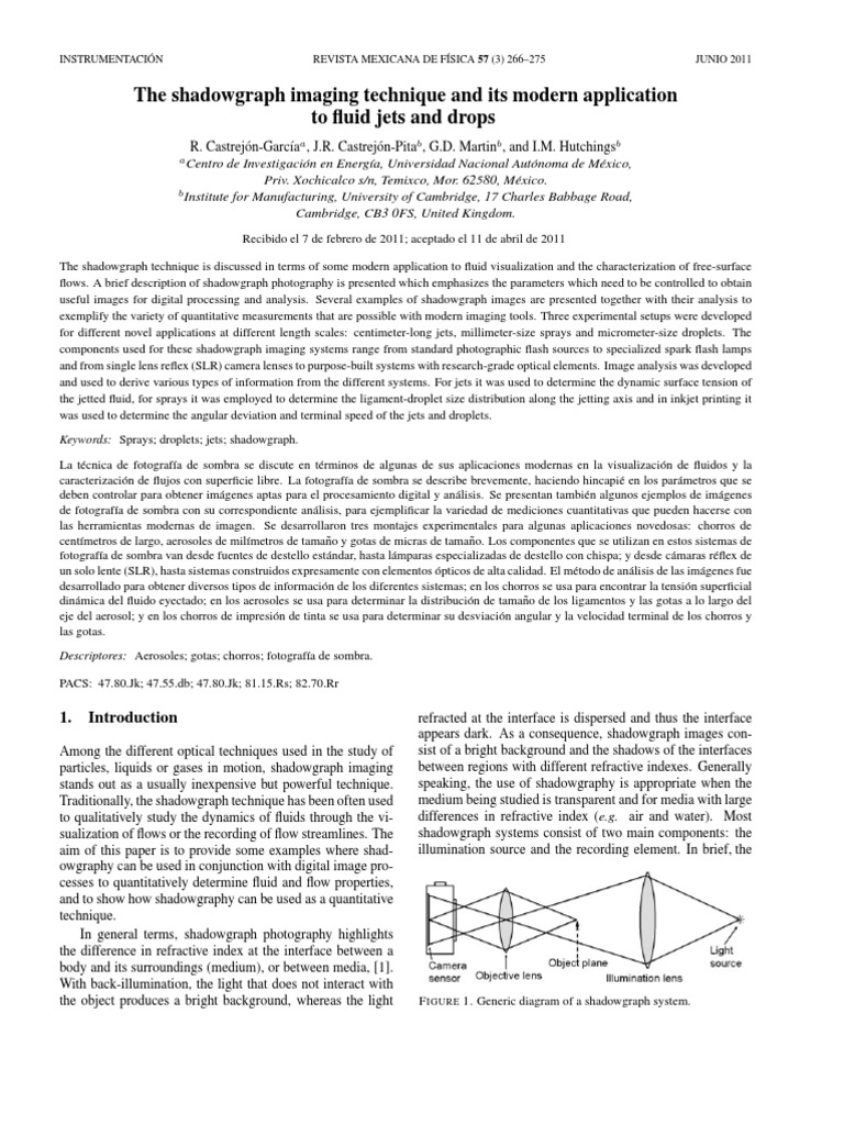 The Shadowgraph Imaging Technique and Its Modern Application To Fluid ...