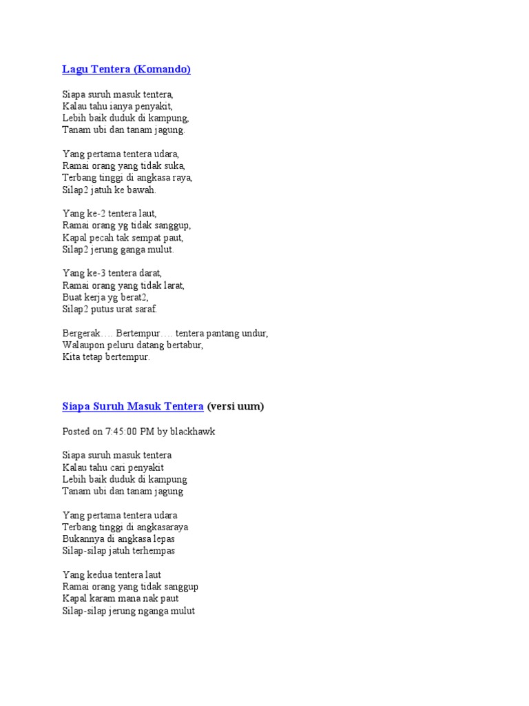 Lagu Tentera | PDF | Sejarah