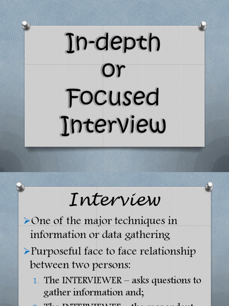 In Depth or Focused Interview | PDF | Interview | Question