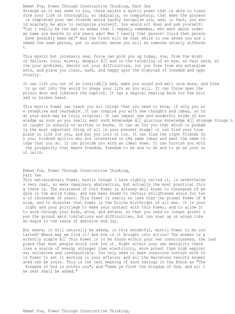 Power Through Constructive Thinking | PDF | Soul