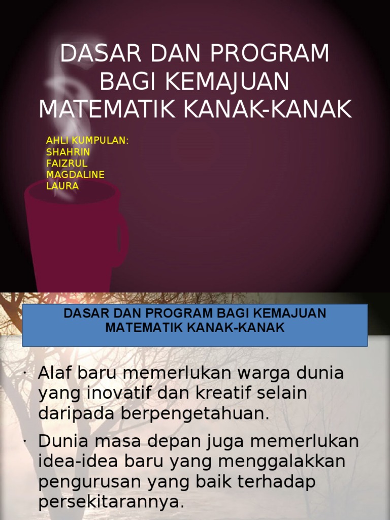 Dasar Dan Program Bagi Kemajuan Matematik Kanak-Kanak | PDF