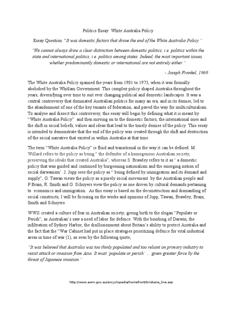 White Australia Policy | Immigration | Australia