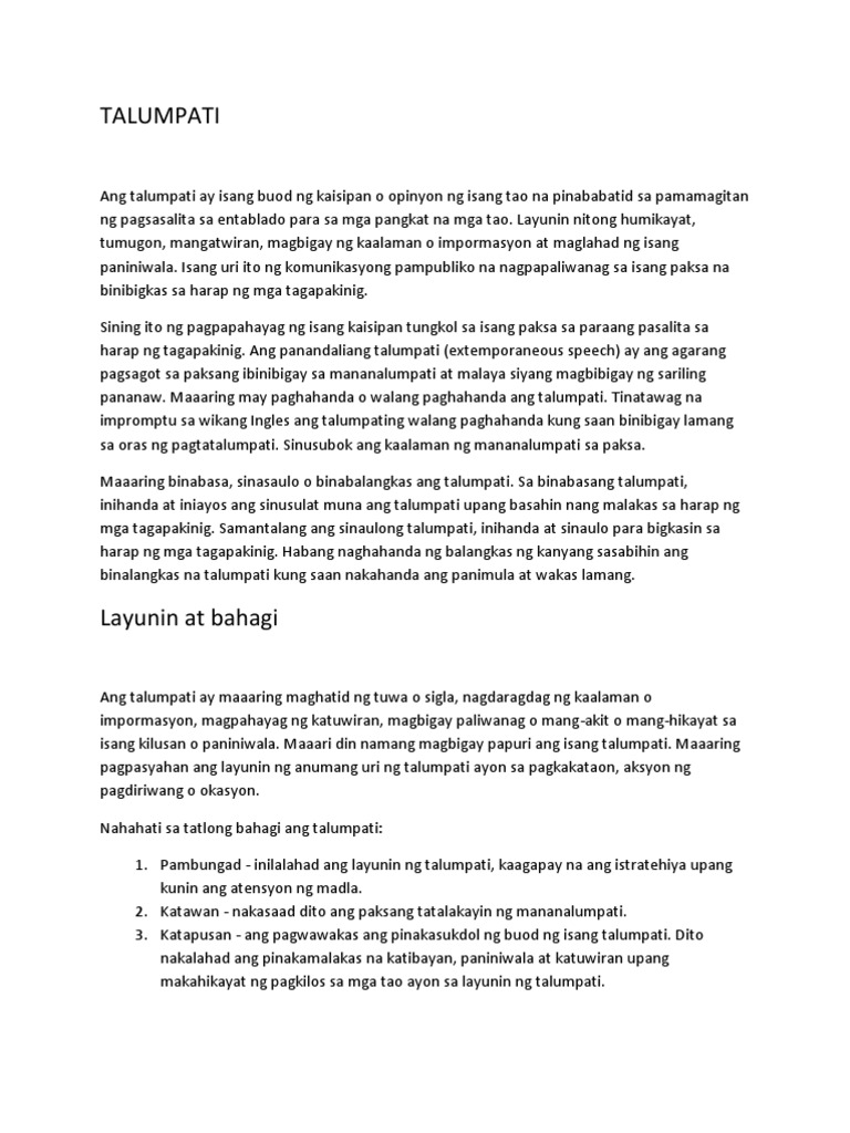 Talumpati | PDF