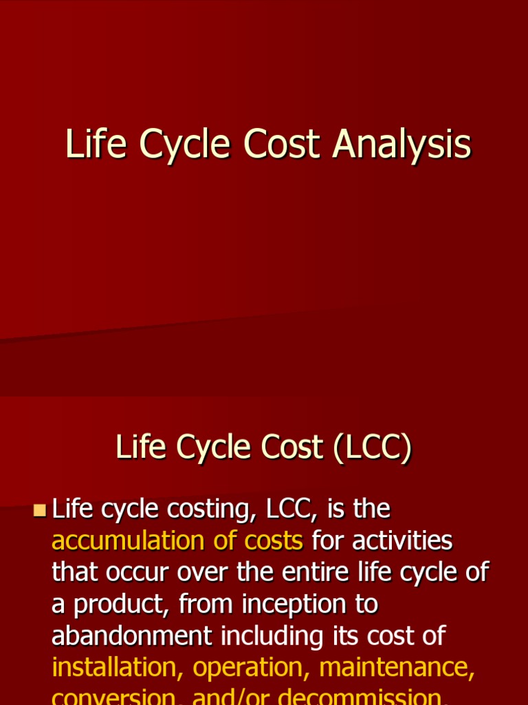 Life Cycle Costing | PDF | Net Present Value | Life Cycle Assessment