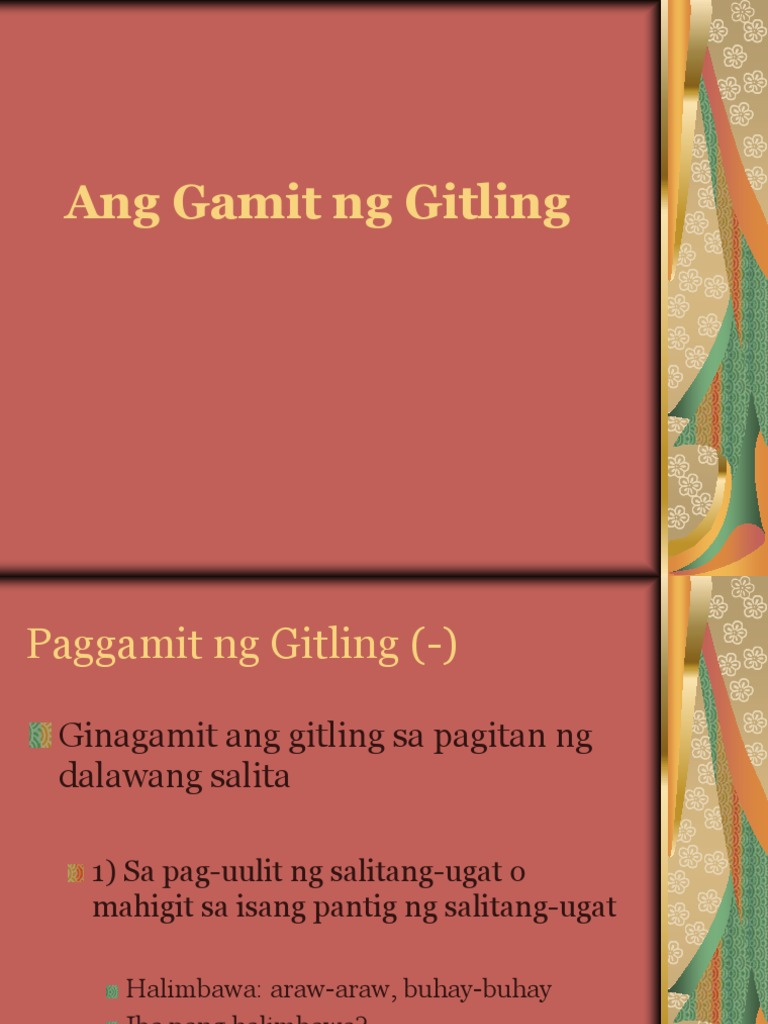 Gamit NG Gitling | PDF
