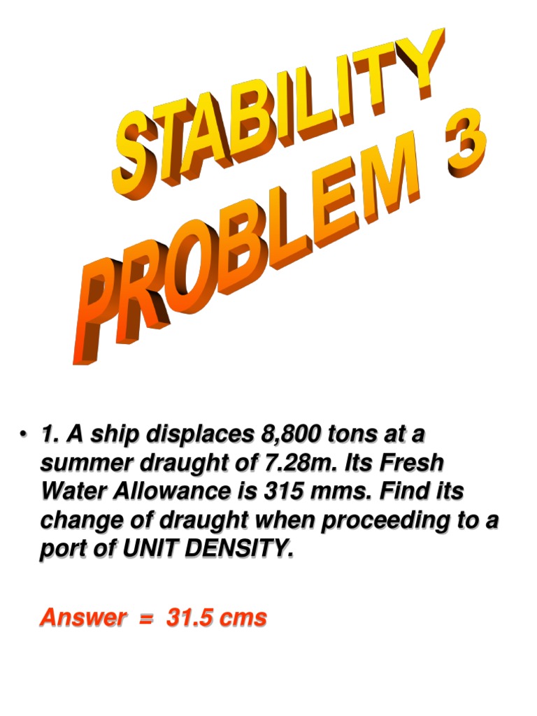 Ship displacement and cargo calculations | PDF | Density | Ships