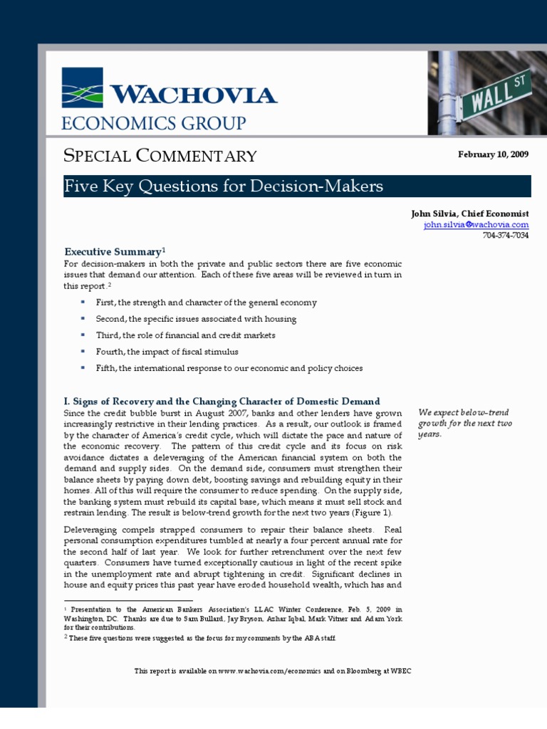 Five Key Questions | PDF | Recession | Deleveraging