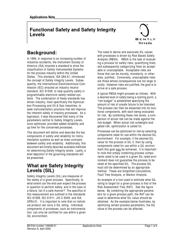 Functional Safety and Safety Integrity Levels | Reliability Engineering ...