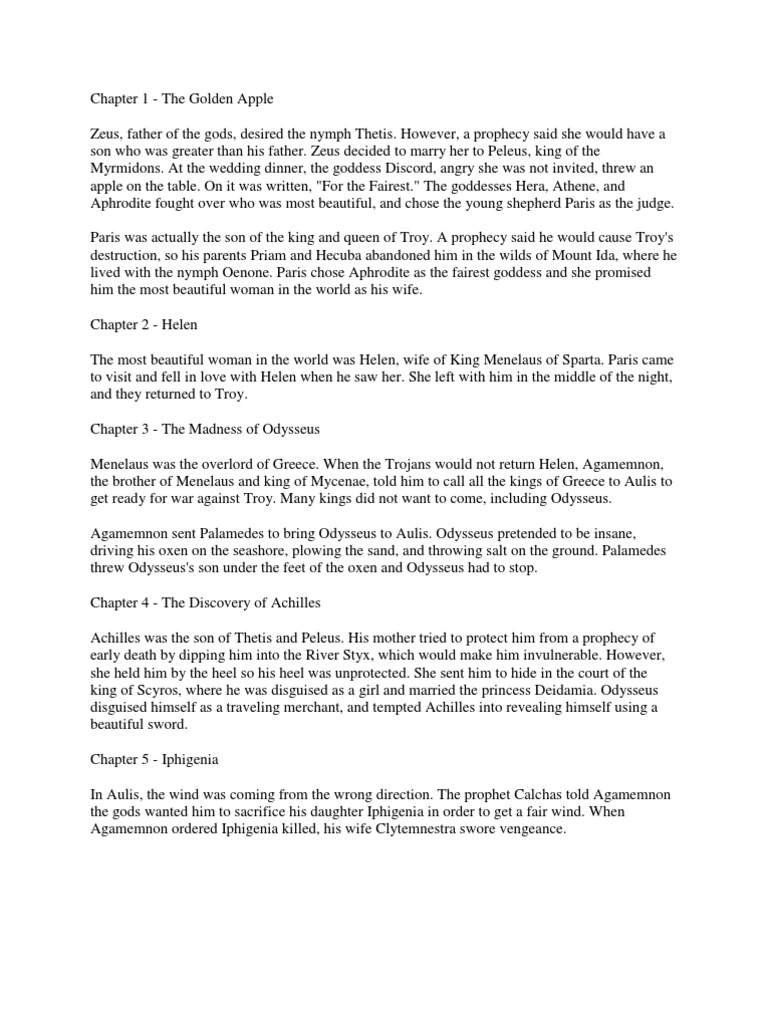 Trojan War Summary | PDF | Achilles | Hector