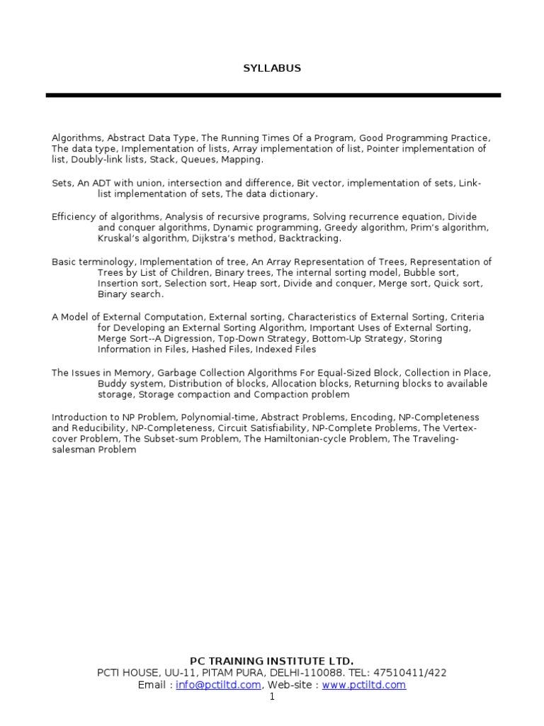 Algorithms Notes Pdf Array Data Structure Data Type 8622