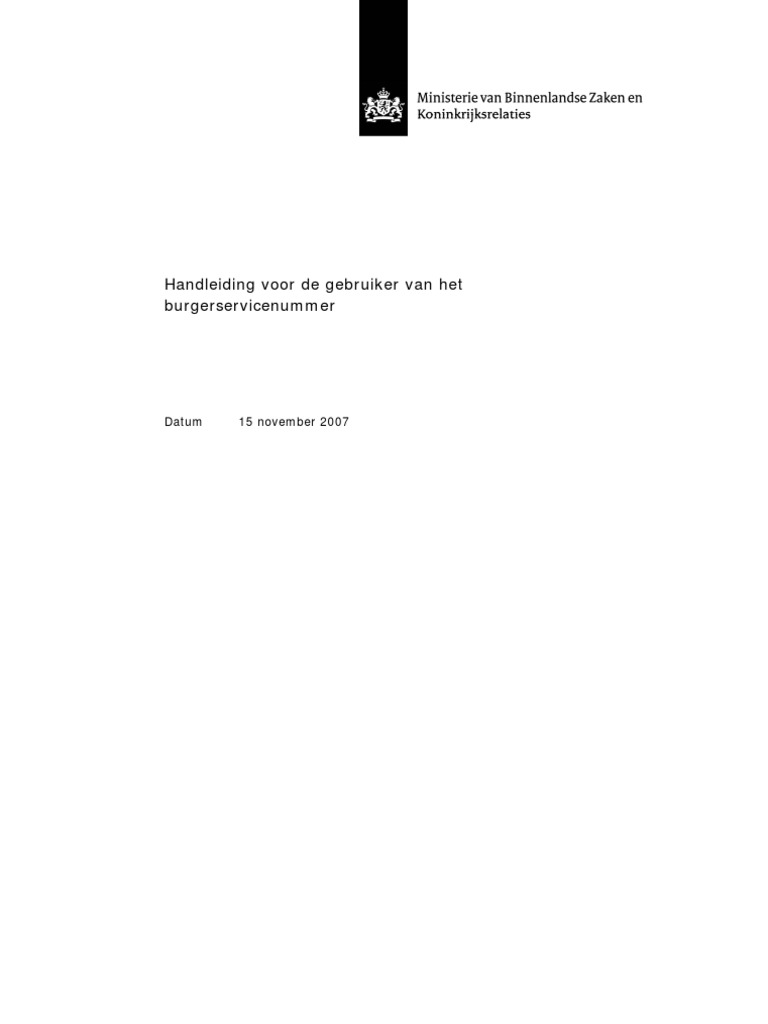 Handleiding BSN Nummer | PDF
