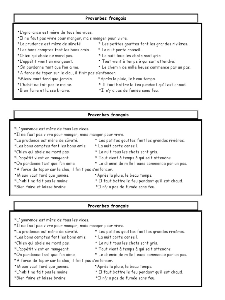 Sagesse des Proverbes Français | PDF