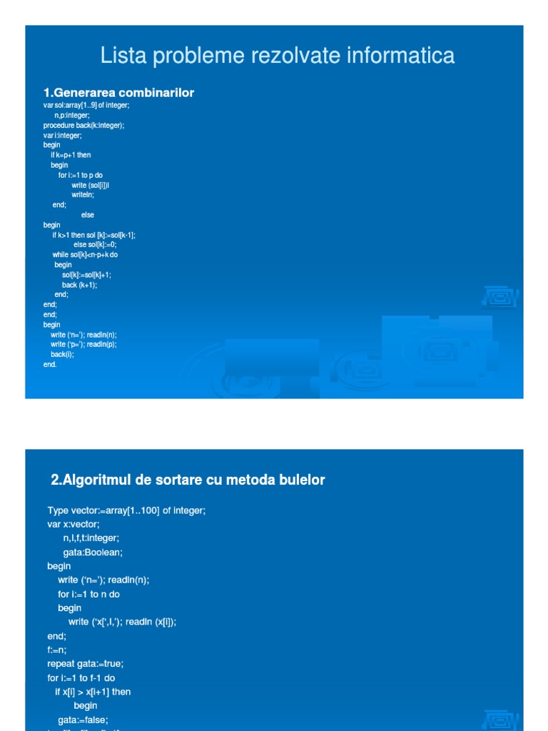 Backtracking-Probleme Rezolvate Si Grile | PDF