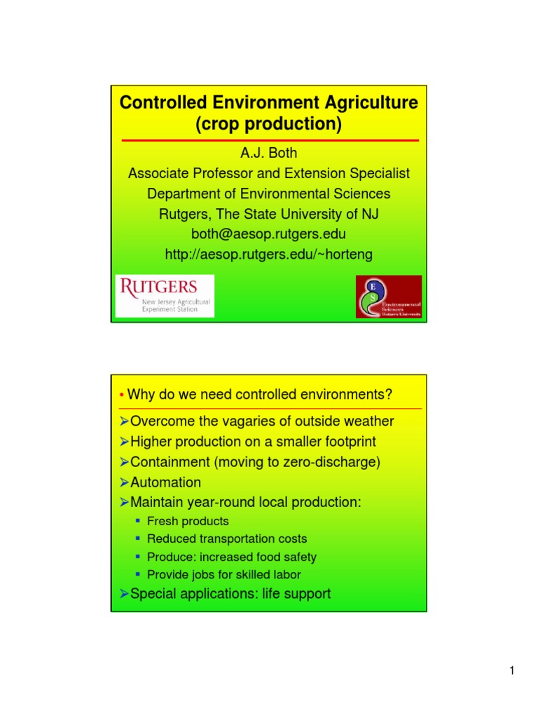 Controlled Environment Agriculture (Crop Production) | PDF | Greenhouse ...