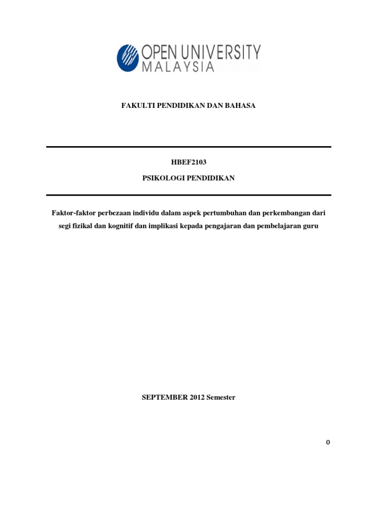 Hbef2103 Psikologi Pendidikan | PDF