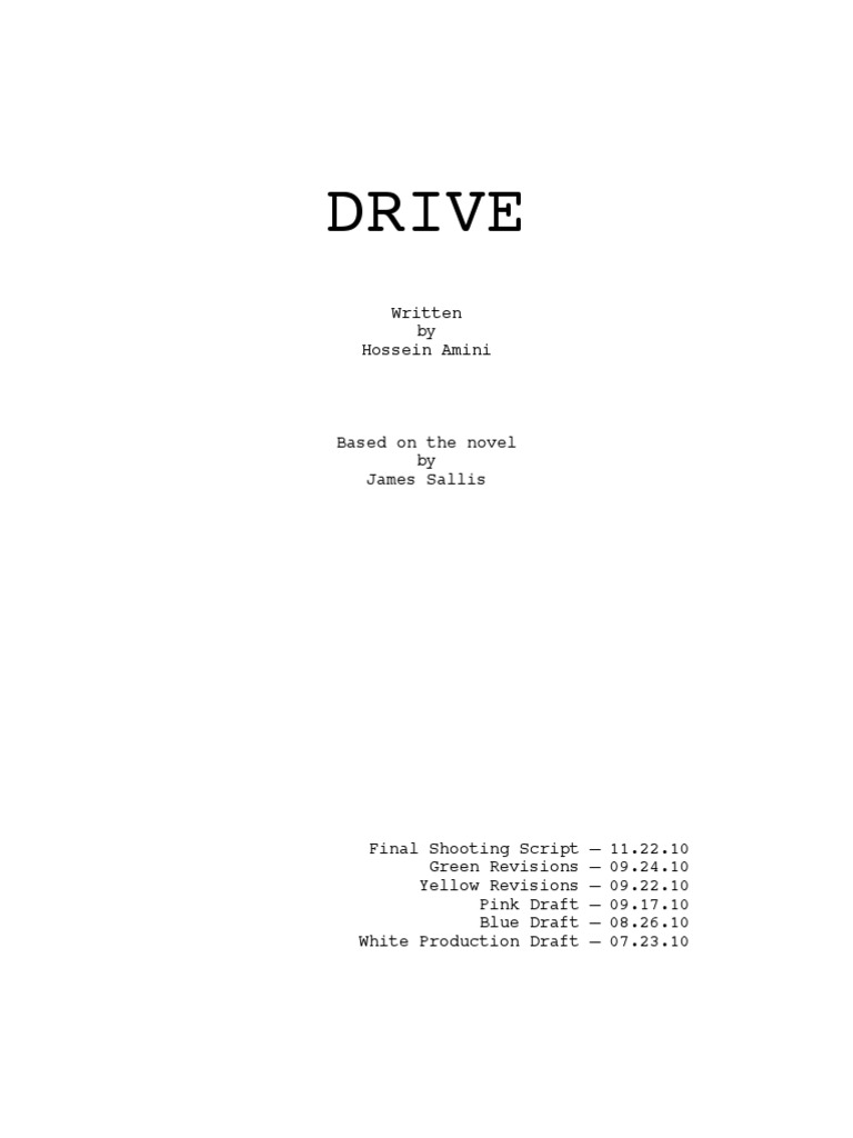 Drive Shooting Script | PDF