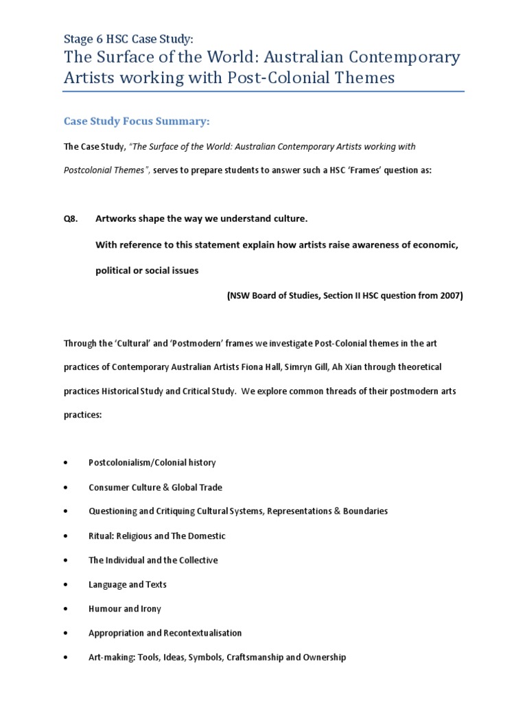 Yr 11-12 Visual Art Case Study | Download Free PDF | Postcolonialism ...