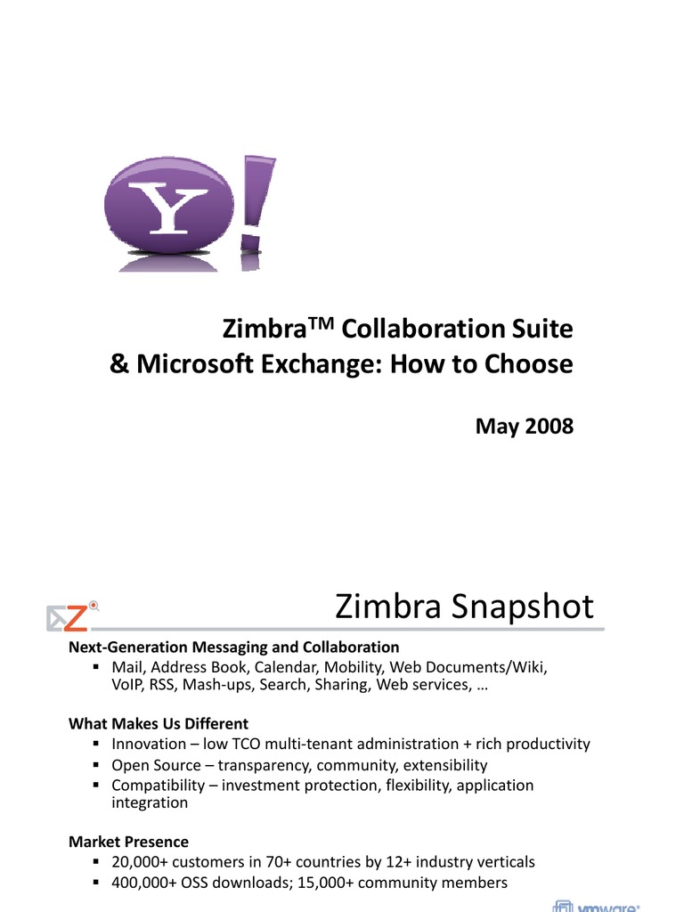 Zimbra vs. Exchange: Key Comparisons | PDF | Microsoft Outlook | Mail ...