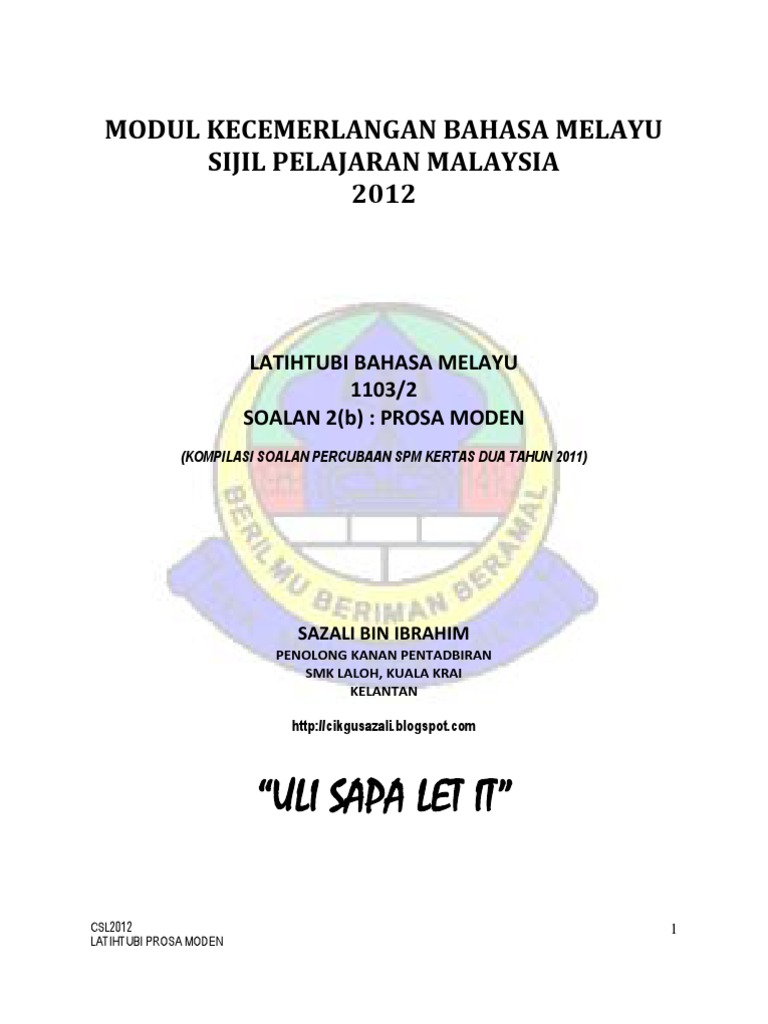Prosa Moden SPM | PDF