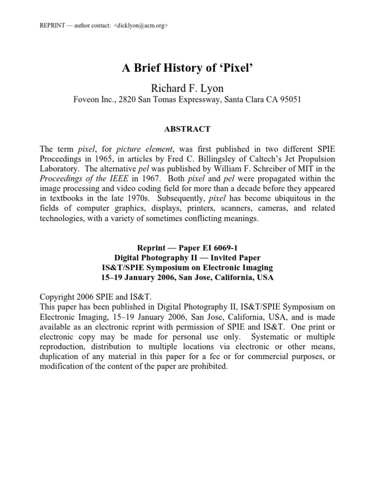 History of Pixels | PDF | Pixel | Image Resolution