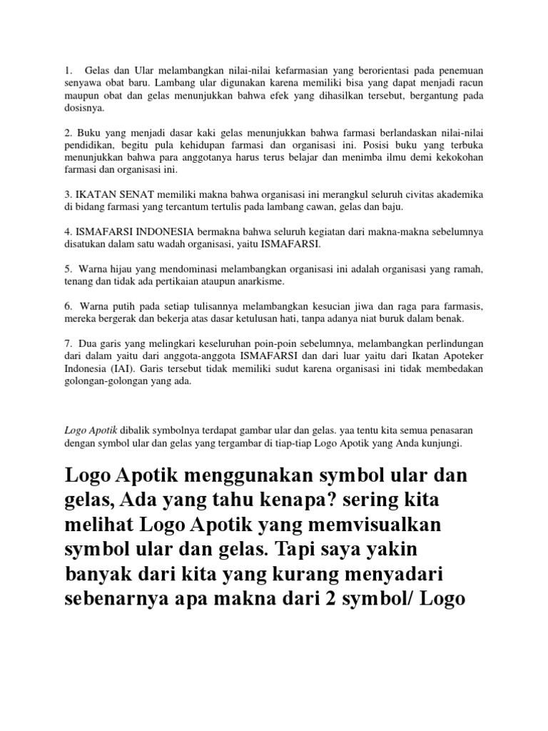 Makna Logo Apotik: Ular dan Gelas | PDF | Sains & Matematika