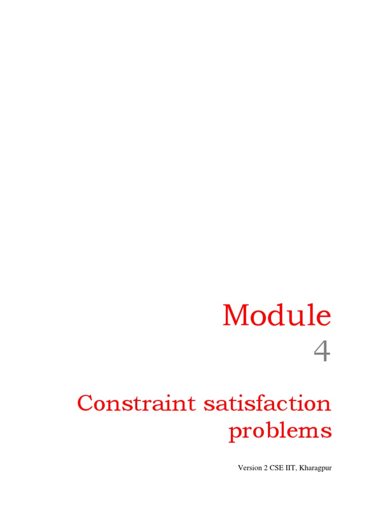 Constraint Satisfaction Problems: Version 2 CSE IIT, Kharagpur | PDF ...
