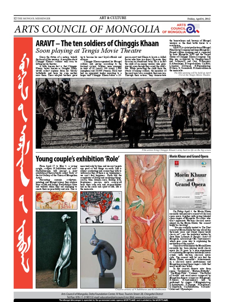 Mongol Messenger, April, 2012 | PDF | Genghis Khan | Mongols