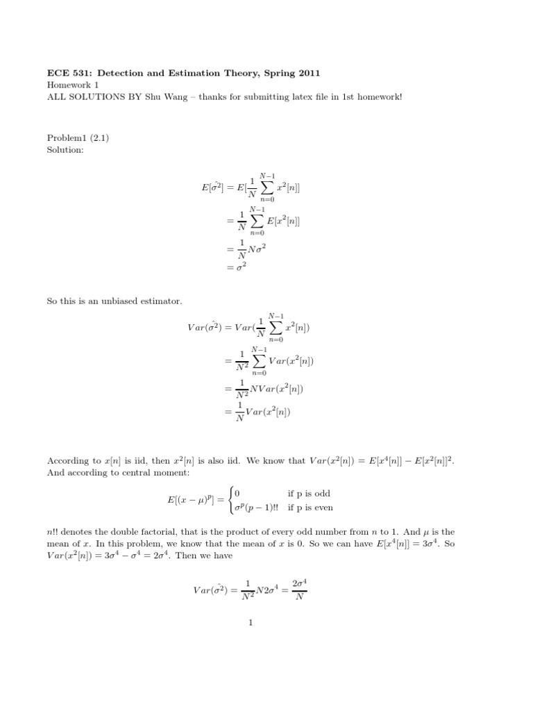 Kay - Solutions | Download Free PDF | Bias Of An Estimator | Eigenvalues And Eigenvectors