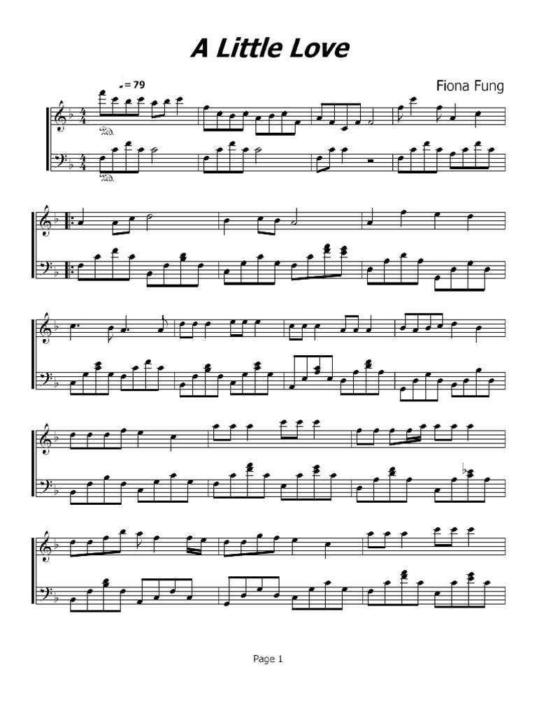 A Little Love Piano Sheet Music | PDF | Entertainment (General)