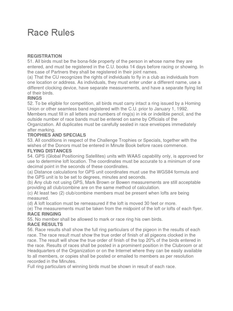 Race Rules: Registration | PDF | Clock | Time