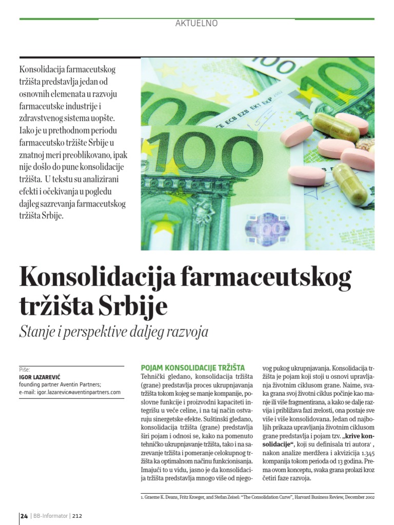 Konsolidacija Farmaceutskog Tržišta Srbije | PDF