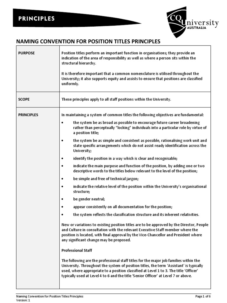 Naming Convention for Position Titles Principles.pdf | Librarian ...