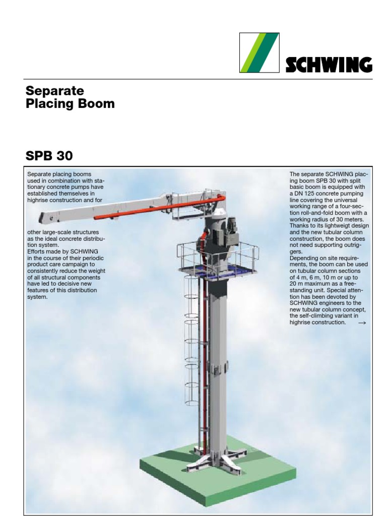 Schwing Static Placing Boom | PDF