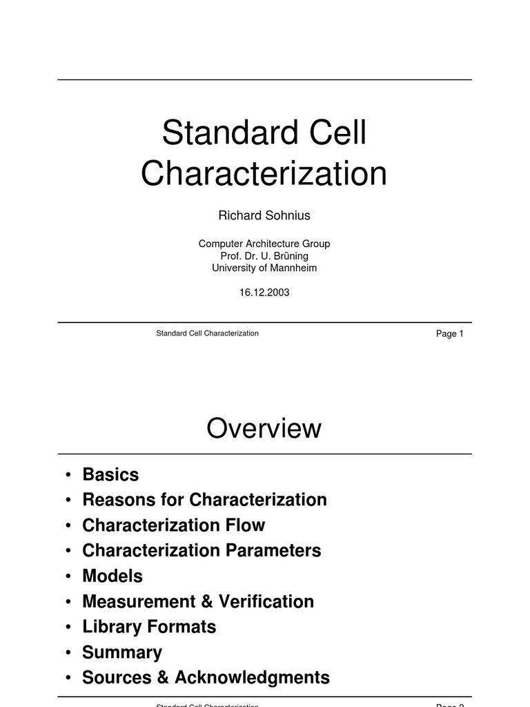 Standard Cell Characterization | PDF | Electronic Engineering ...