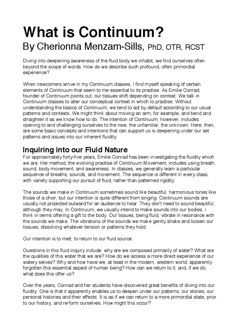 What Is Continuum? | PDF | Tissue (Biology) | Sound