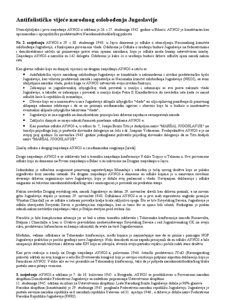 Avnoj | PDF