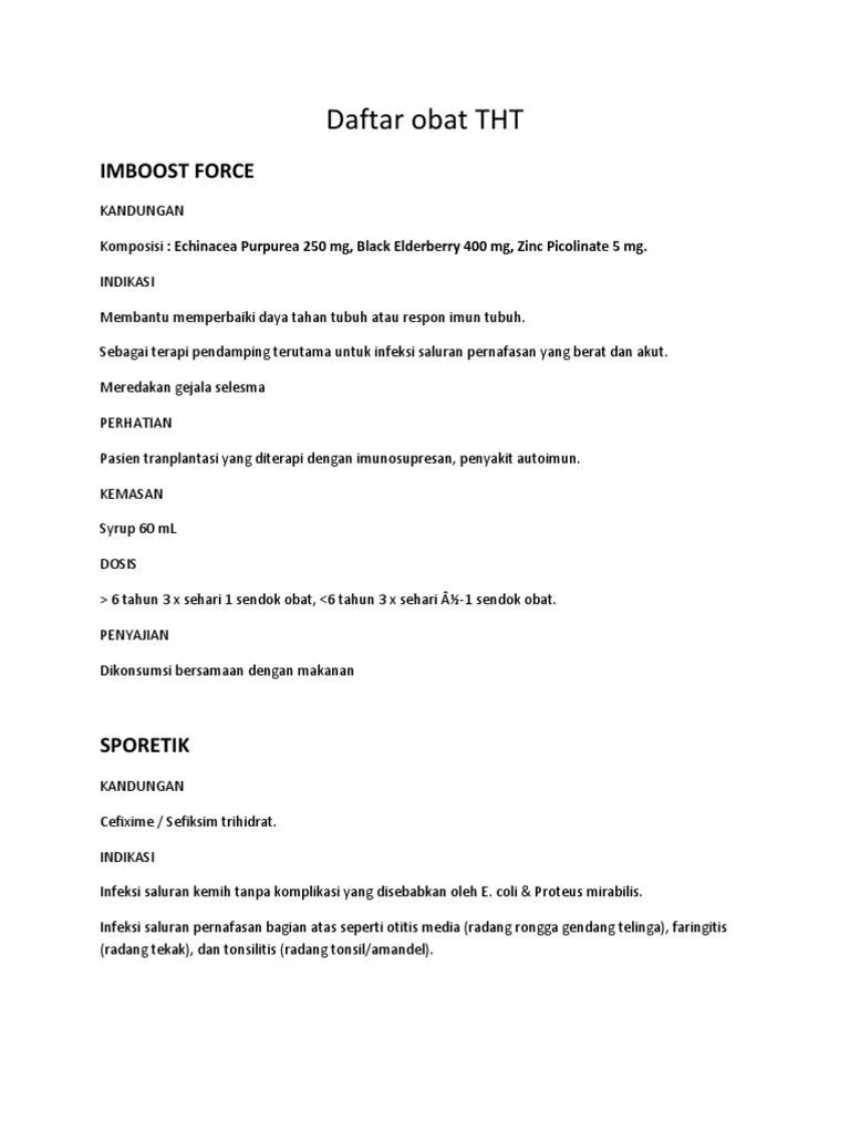 Panduan Obat THT dan Alergi | PDF