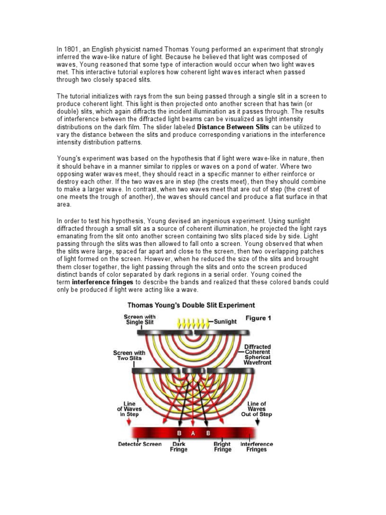 Young's Double Slit Experiment Explained | PDF | Diffraction ...